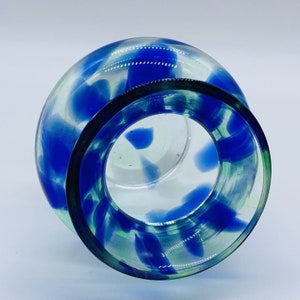 Sea of Sweden Bjorn Ramel Blue Green Art Glass Heavy Footed Candle ...