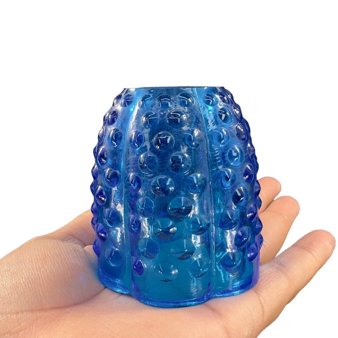 Mid Century Fenton Blue Art Glass Hobnail Fairy Lamp TOP ONLY - Etsy