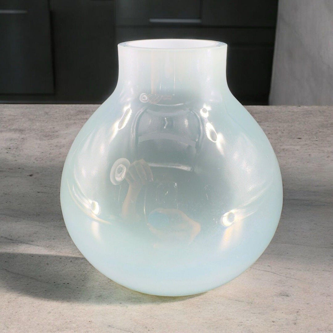 Crate and Barrel Midge Vase Art Glass Made in Poland Cased on White ...