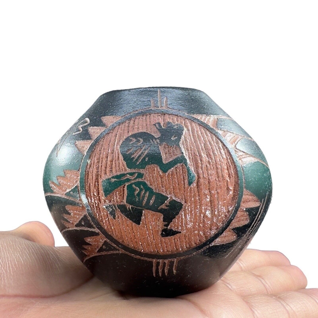 Vintage Native American Redware Pottery Bud Vase Hand Made Signed Dine ...