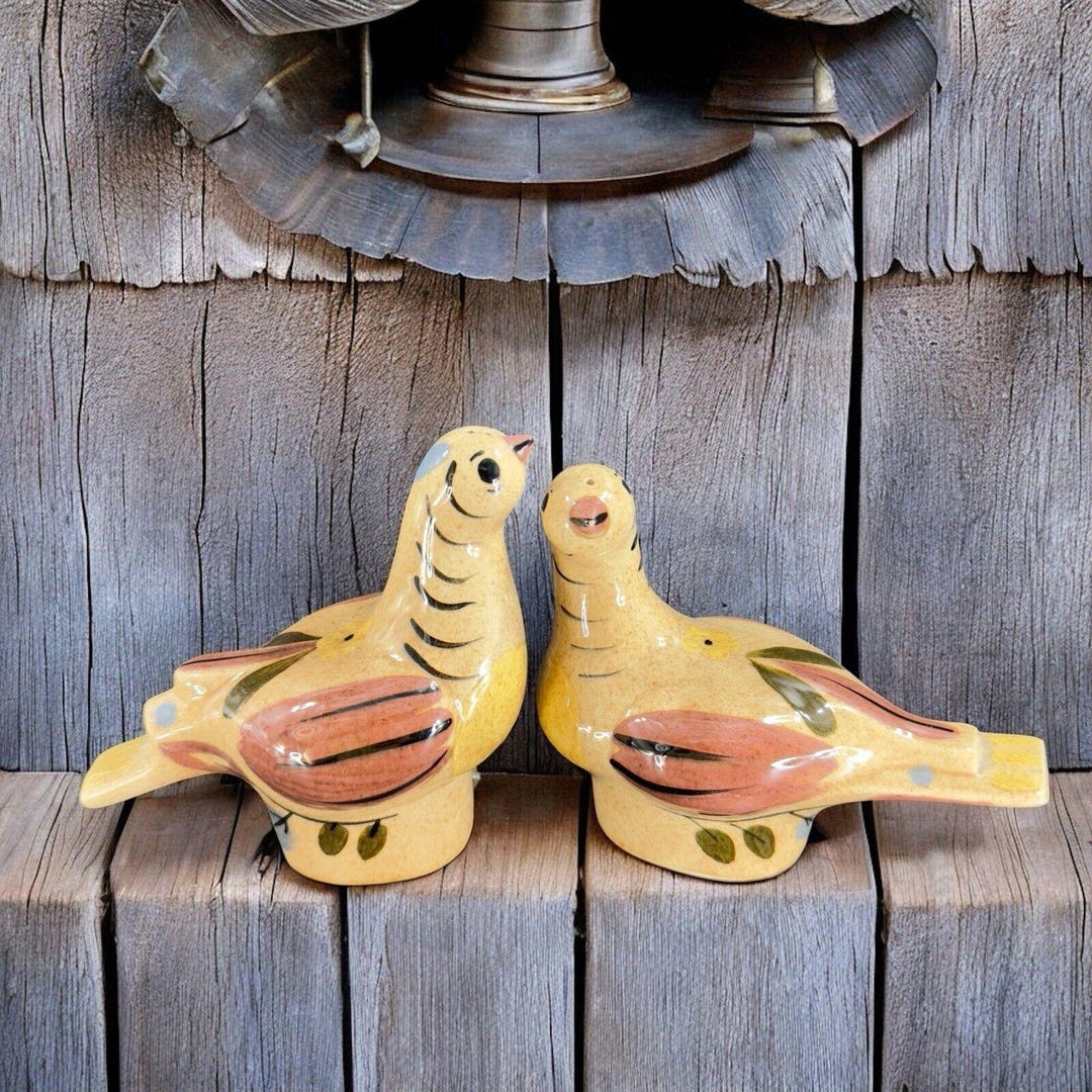 1950s Cleminsons Pottery Mourning Doves Birds Set 2 Ceramic No Stoppers ...