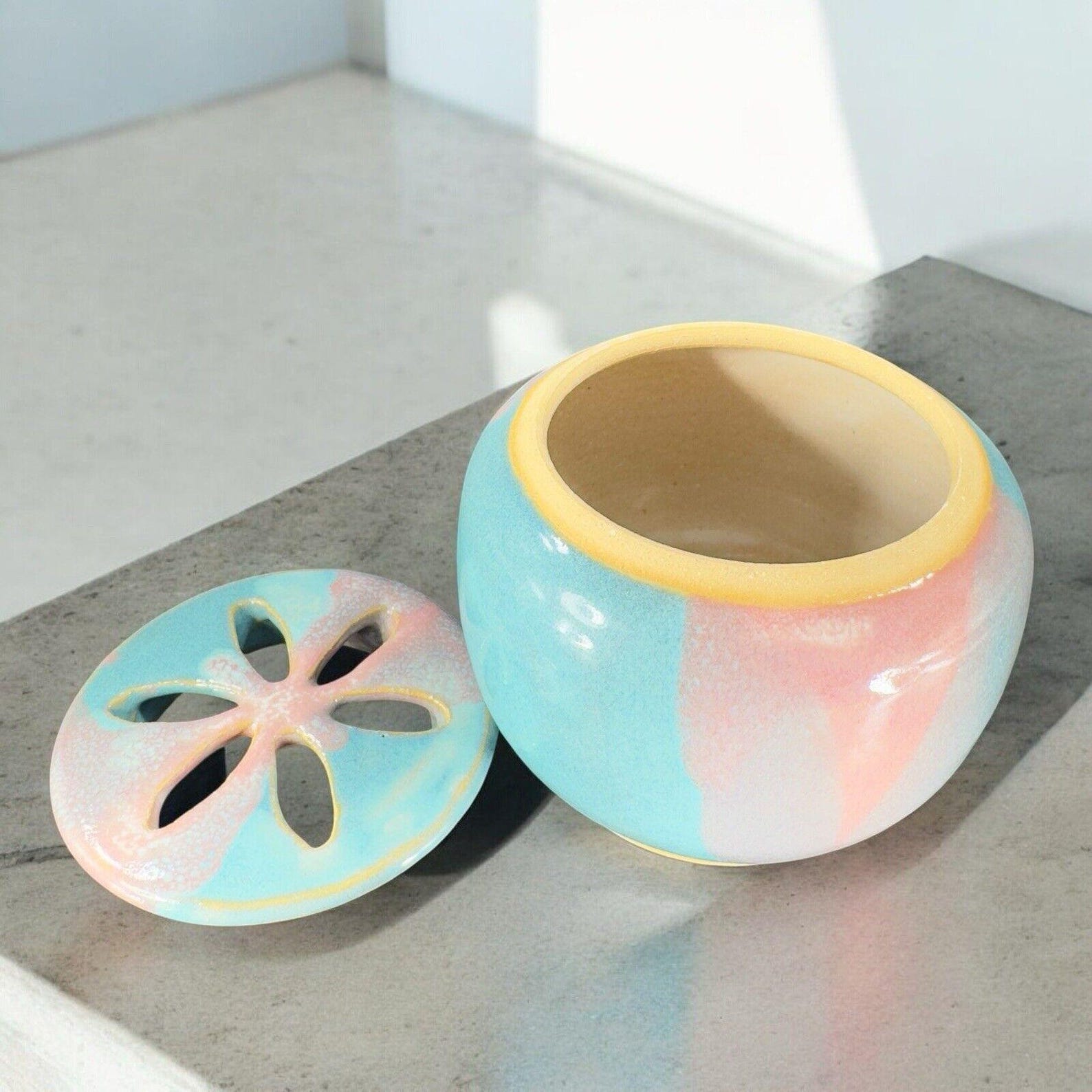 Vintage Small House Pottery Handmade in Sanger TX Hand Made Storage Jar ...