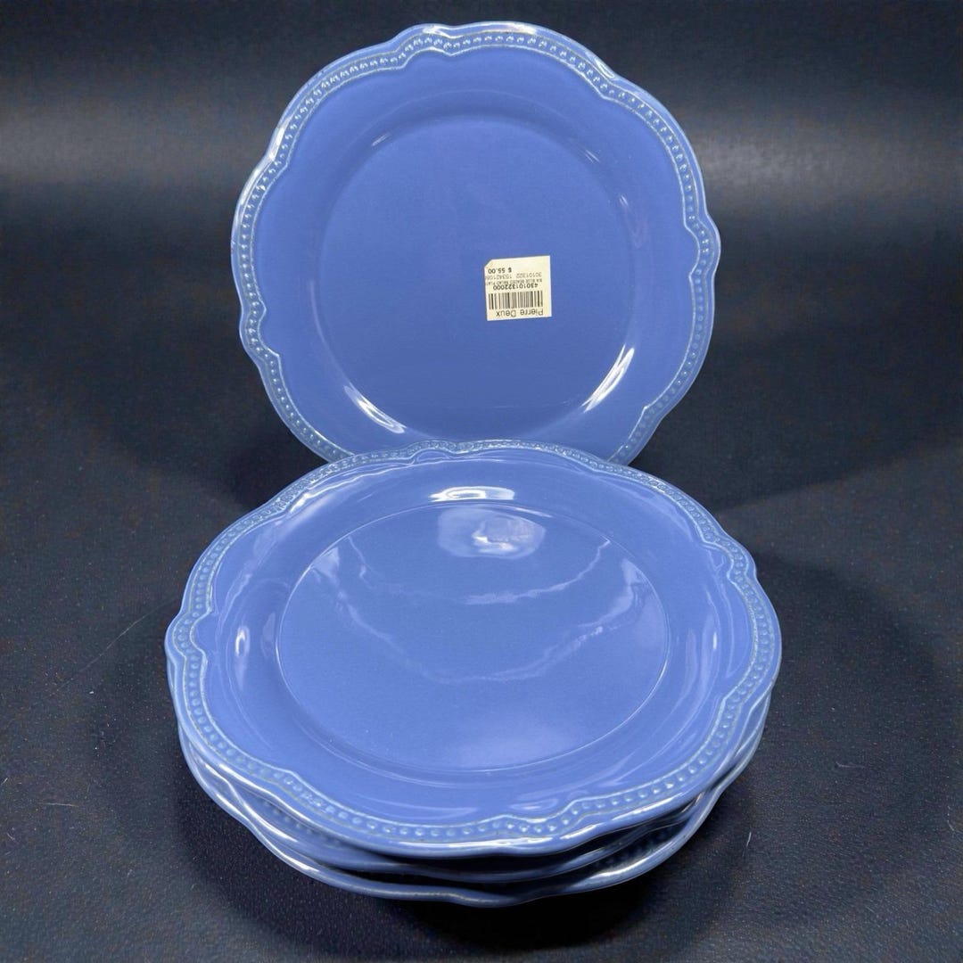 Pierre Deux Blue Ceramic Dish Plate 8.5inch Plates Dishes Set 4 Made in ...