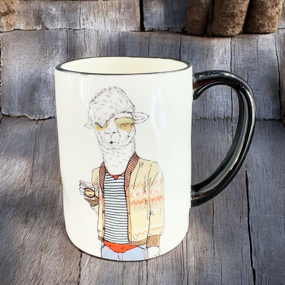 Signature Housewares Inc Hipster Animal Coffee Mug Cup Ceramic Llama 16 ...