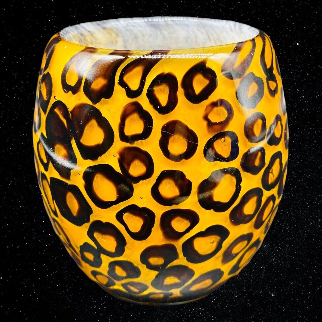 Dynasty Gallery Art Glass Glisten + Glass Votive Candle Holder Leopard ...