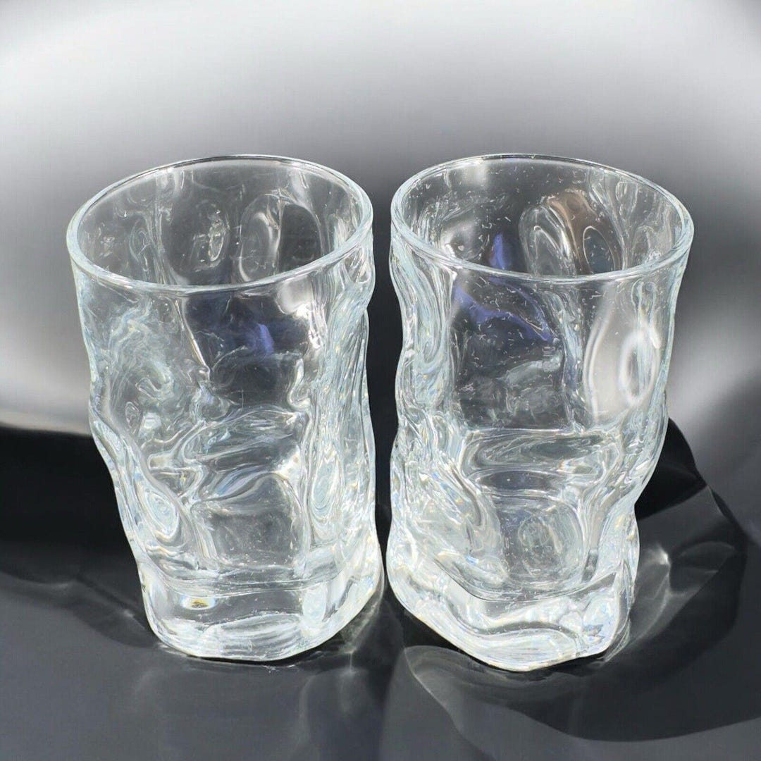 Clear Dimpled Pinched Glass Shoot Glasses Tumbler Drinking Glasses ...
