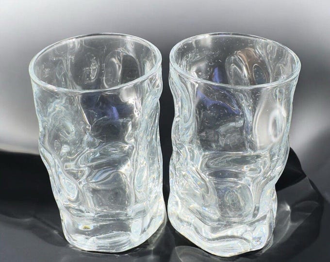 Clear Dimpled Pinched Glass Shoot Glasses Tumbler Drinking Glasses ...