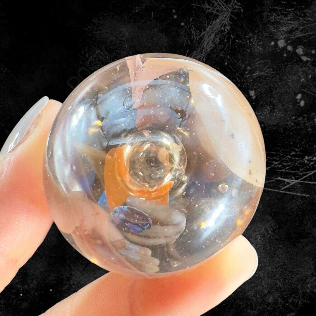 Large Vintage Italian Marble Round Polished Transparent Pink White ...