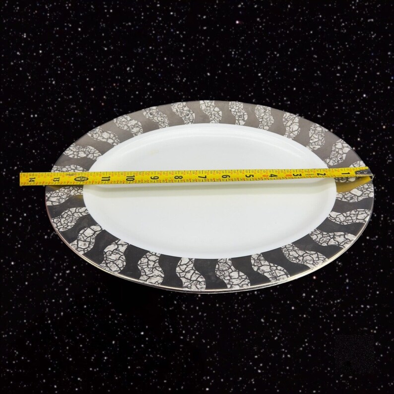Michael Wainwright Pottery Large Platter Tray Dish Crackled Silver ...