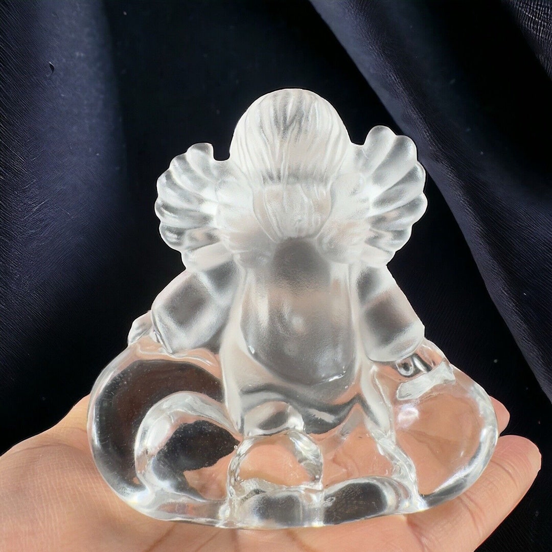 Goebel 1983 Clear Lead Crystal Glass Angel on a Cloud Figurine ...
