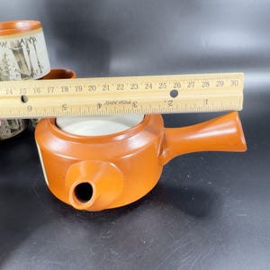 Vintage Japanese Tajimi Redware Tea Coffee Set Teapot 5 Cups Ceramic ...