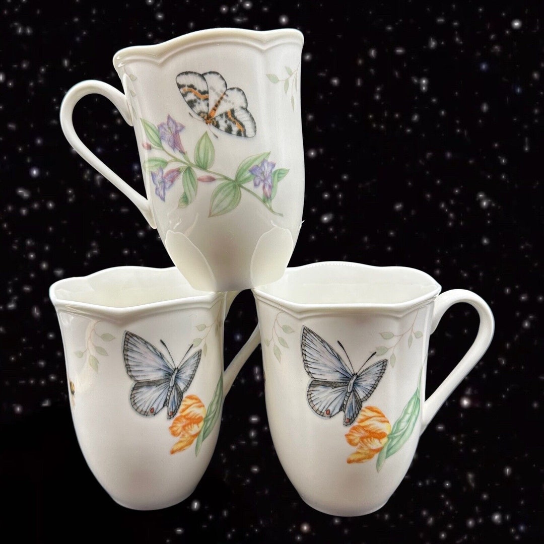 Lenox Butterfly Meadow Eastern Tailed Blue Coffee Tea Mug Cup Porcelain ...