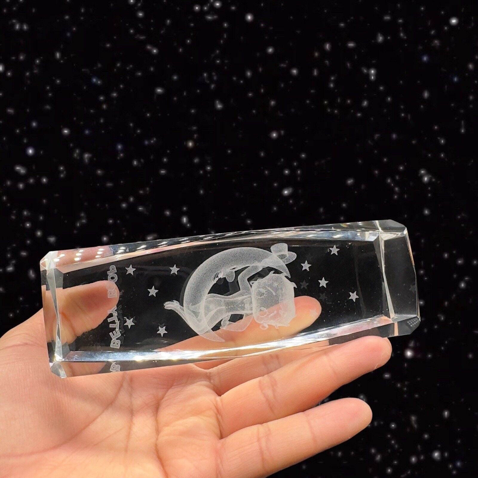 Betty Boop 3D Laser Etched Crystal Art Glass Paperweight Clear Crystal ...