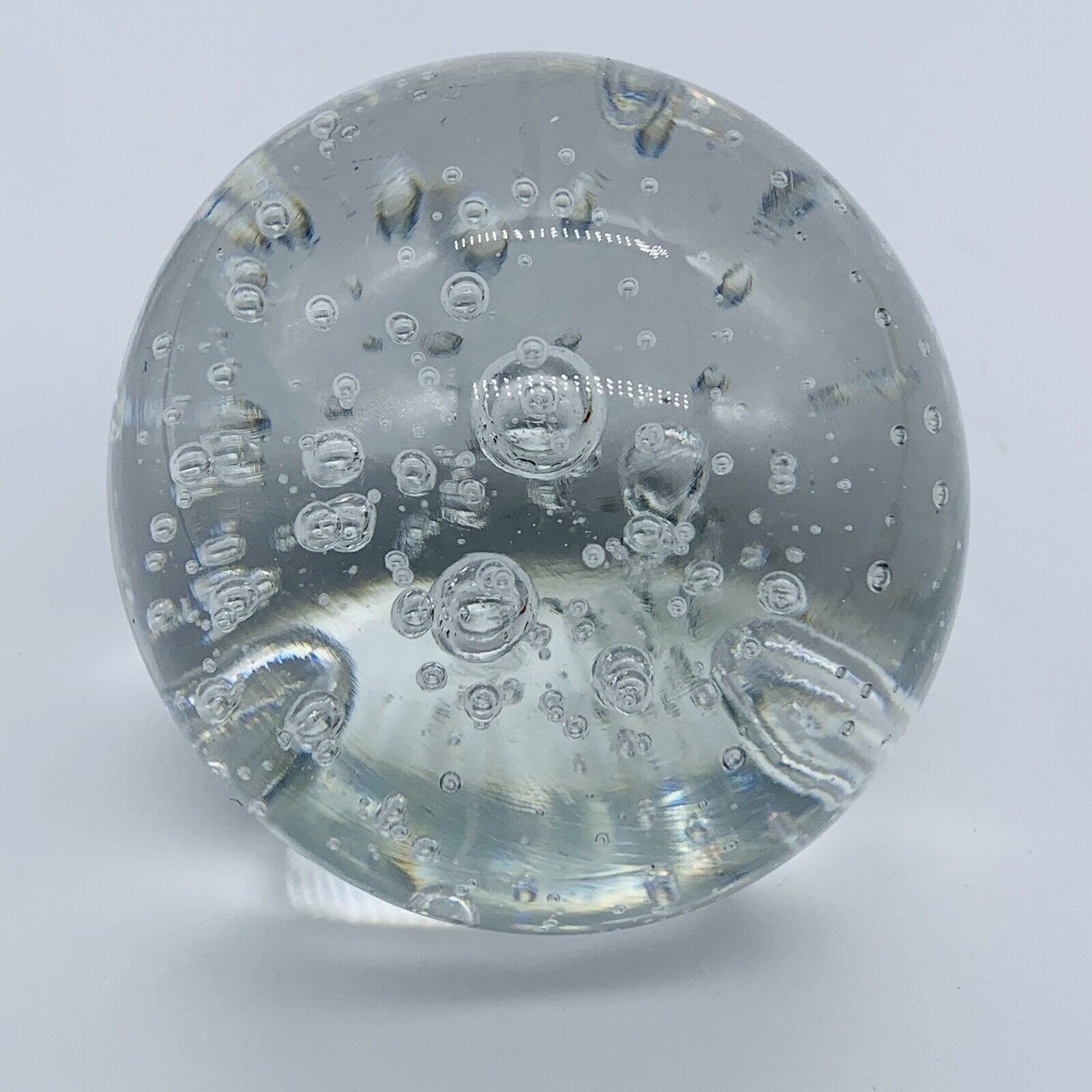 Studio Art Glass Clear Controlled Bubble Paperweight 2”T - Etsy