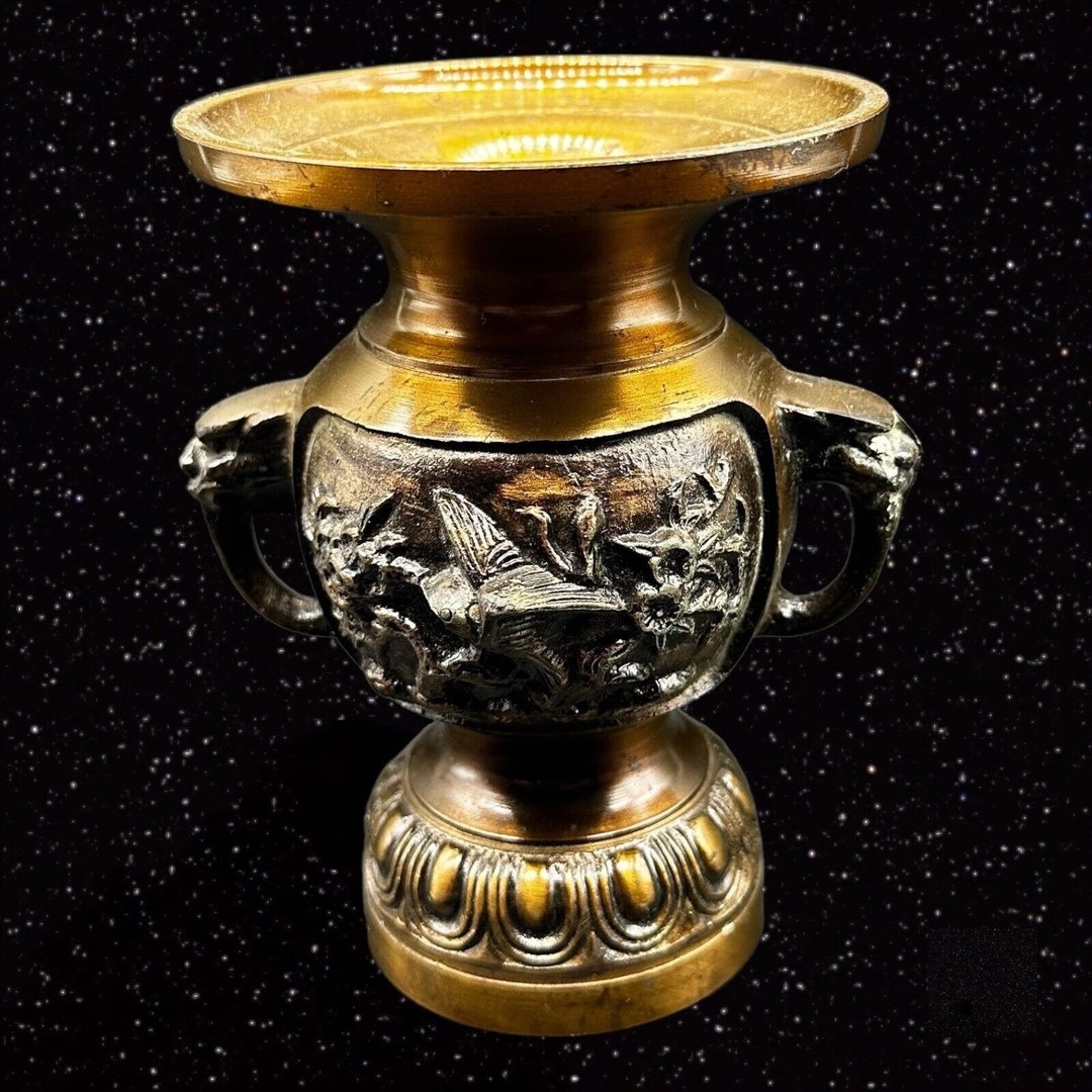 Korean Buddhist Altar Fitting Flower Stand Vase Vintage Brass Korea ...