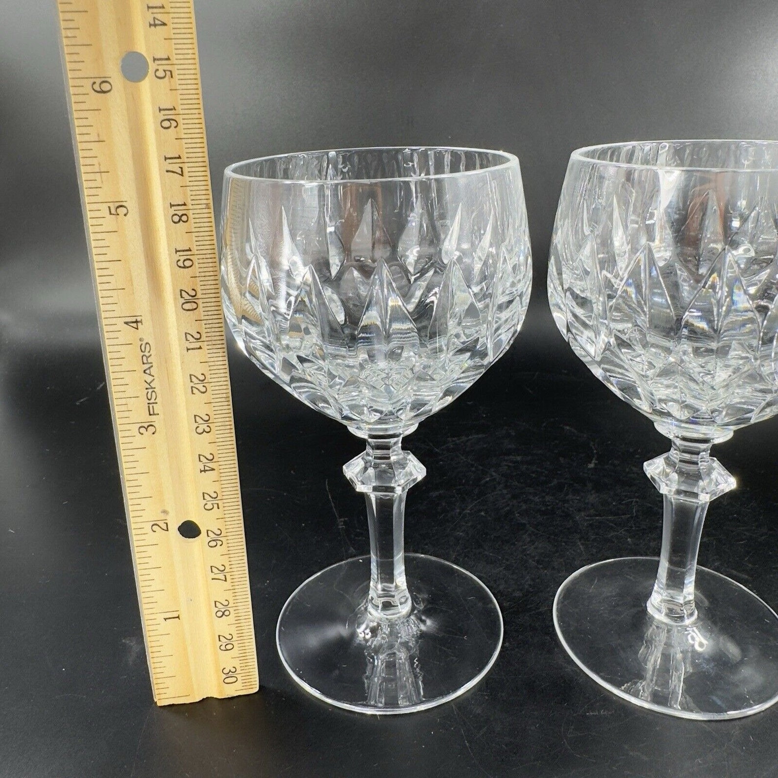 Gorham Crystal LA SCALA Clear Drinking Glass Stemware Goblet Set 4 ...
