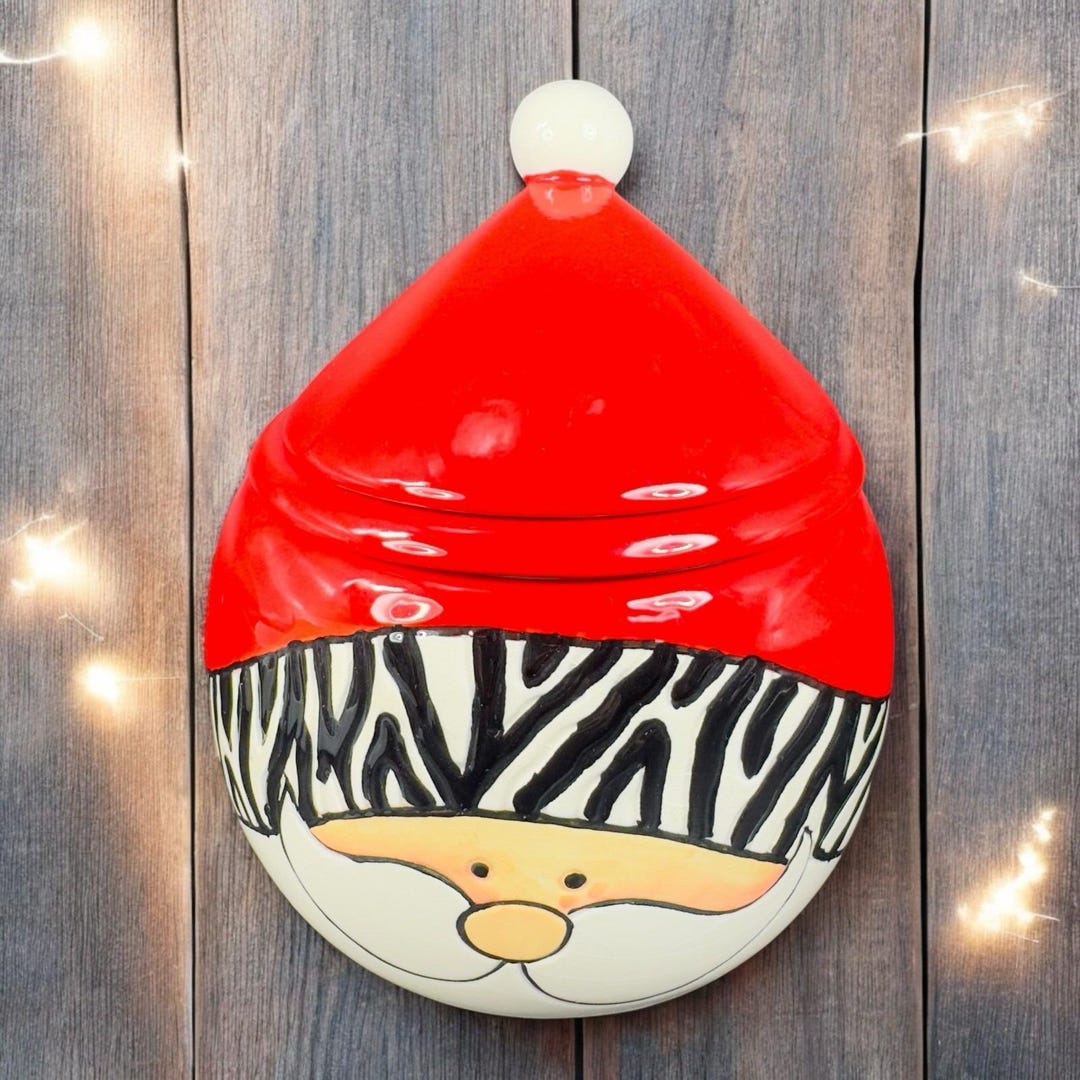 Heartfelt Kitchen Creations Wild About Santa Goody Jar Ceramic Canister ...