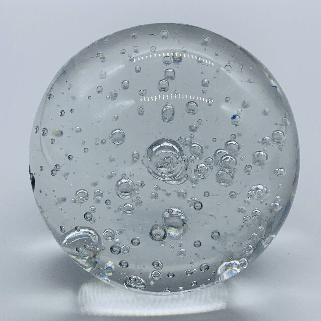 Studio Art Glass Clear Controlled Bubble Paperweight 2”T - Etsy