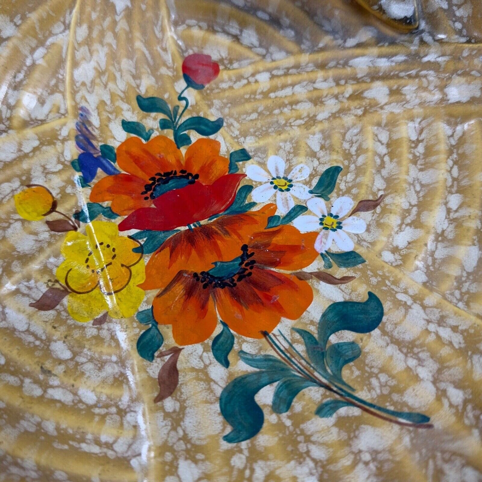 Vintage Czechoslovakia Pottery Folded Dish Bowl Large Hand - Etsy