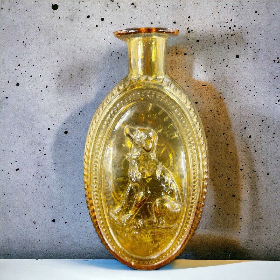 Deerx Amber Bottle Made in France Collectible Raised Double Sided Vase READ - Etsy