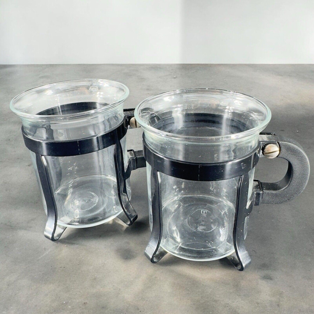 Vintage Bodum Bistro Chambord Java Cup Made in Switzerland Set 2 Mugs ...