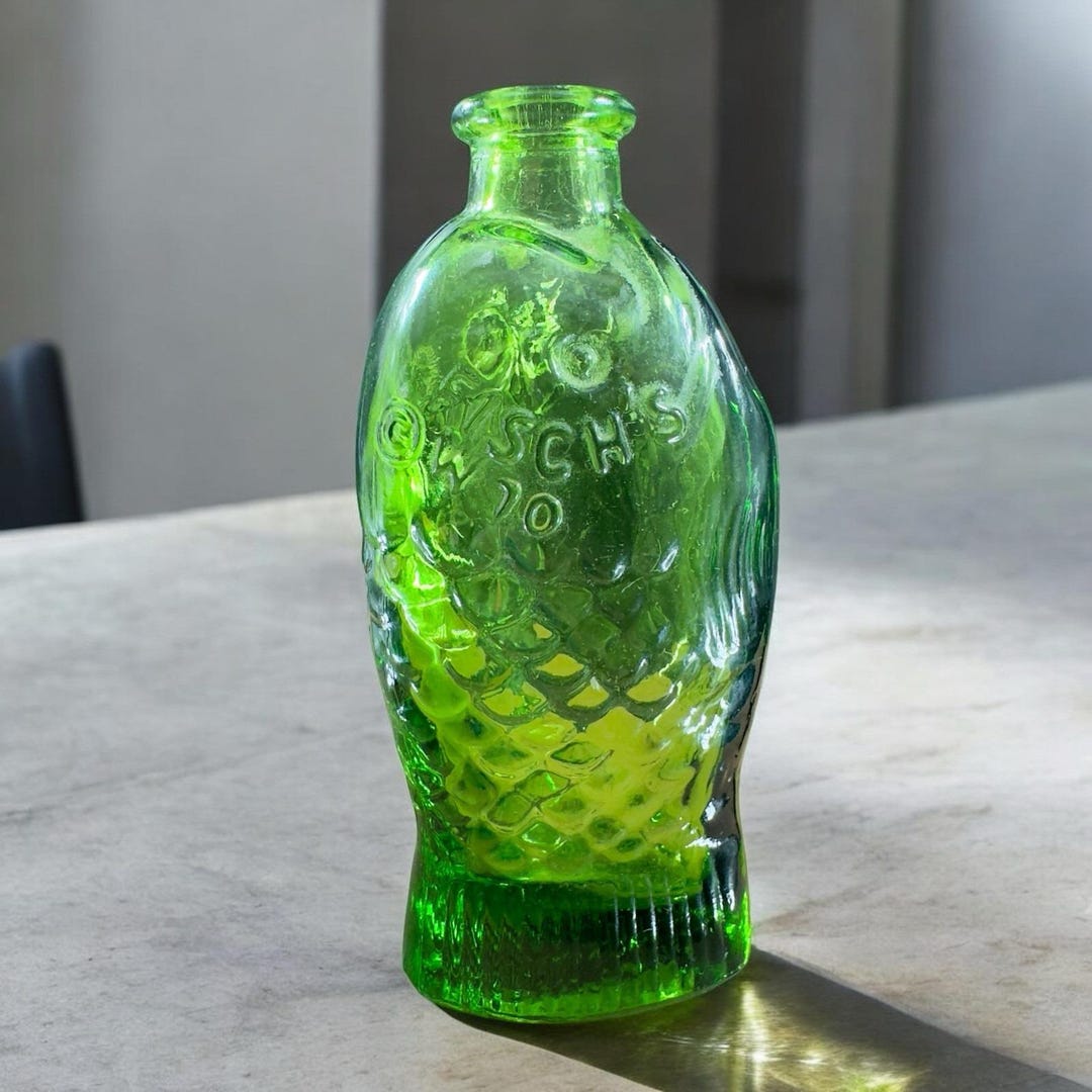 WHEATON Dr Fisch Bitters Green Fish Bottle Millville NJ Miniature ...