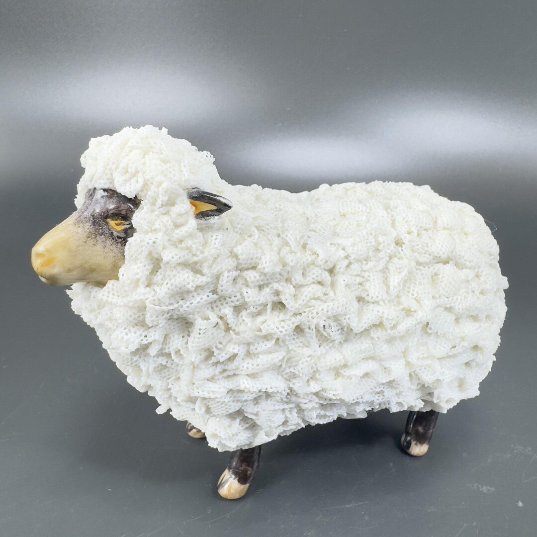 Irish Dresden Mammy Sheep Ram Figurine Delicate Lace Fine Porcelain VTG ...