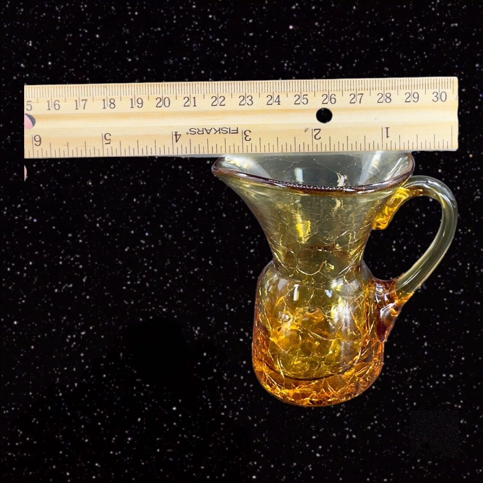 1960s Amber Crackled Glass Small Pitcher Creamer Art Glass - Etsy