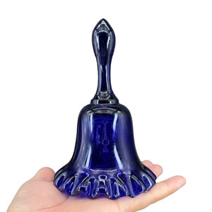 Vintage Fenton Cobalt Blue Glass Bell Figurine Ruffled Bottom Large ...