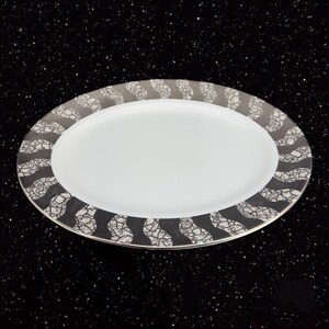Michael Wainwright Pottery Large Platter Tray Dish Crackled Silver ...