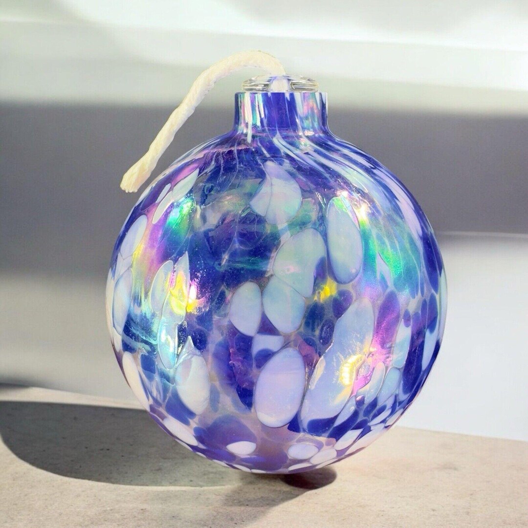 Pottery Barn Oil Diffuser Glass Ball Confetti Iridescent Round Glass ...