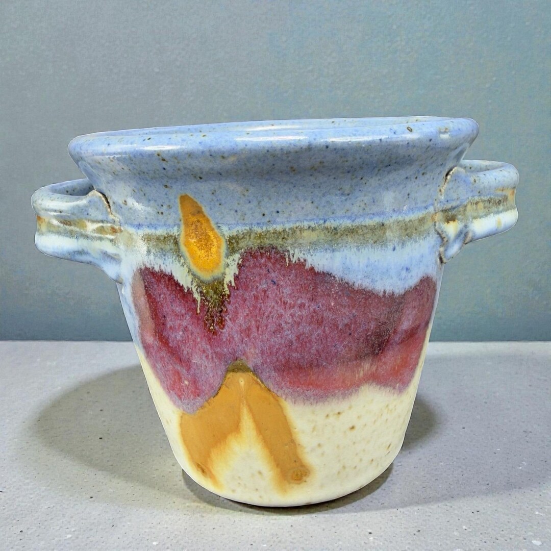 Tom Chamberlain Pottery Stoneware Plant Pot Vase With Handles Vessel ...