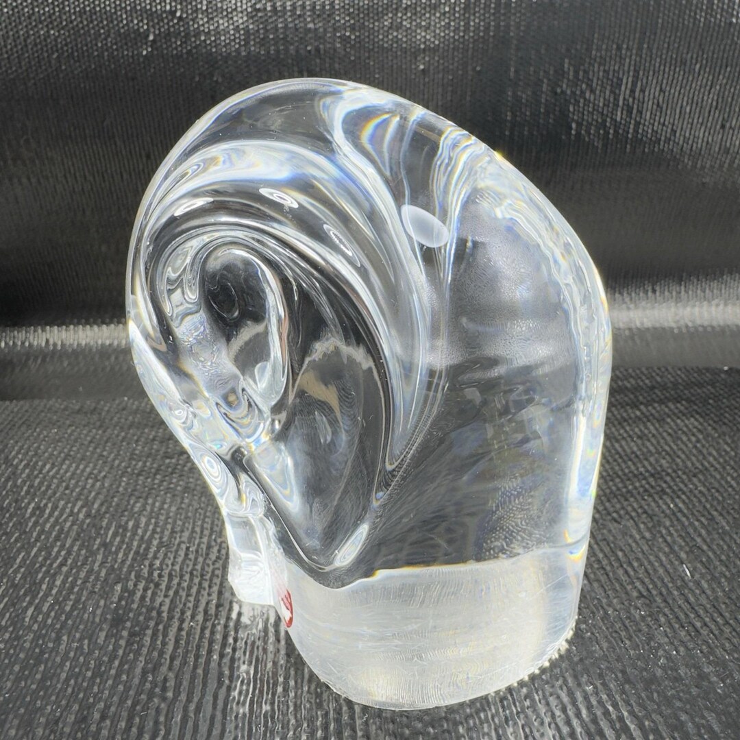 Orrefors Clear Crystal Glass Heavy Paperweight Elephant Figurine W ...