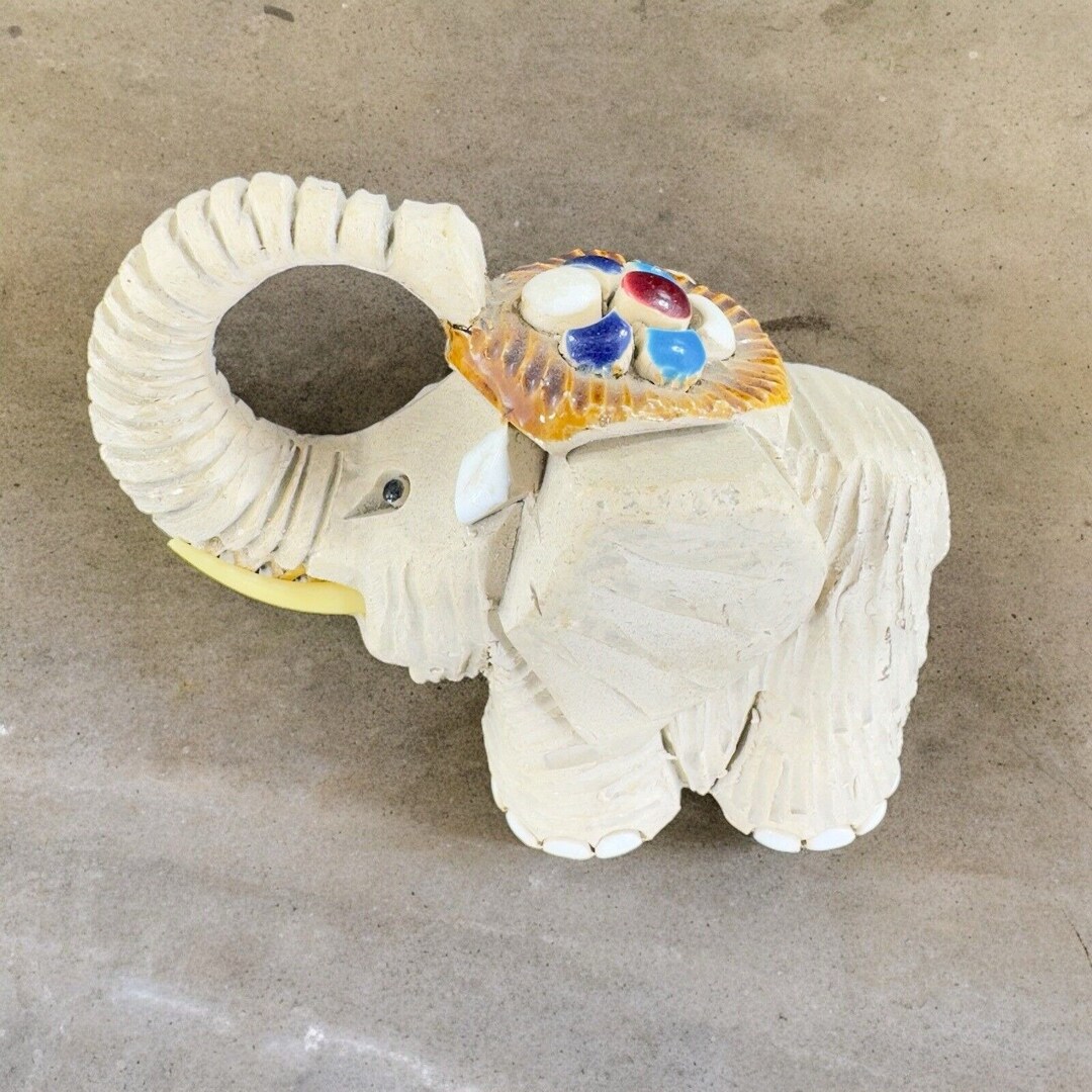 Artesania Rinconada Folk Art Pottery Good Luck Elephant Trunk up ...