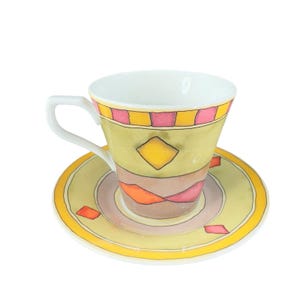 Sasaki Palazzo Teacup and Saucer Set Diamond Square Ceramic Paula ...