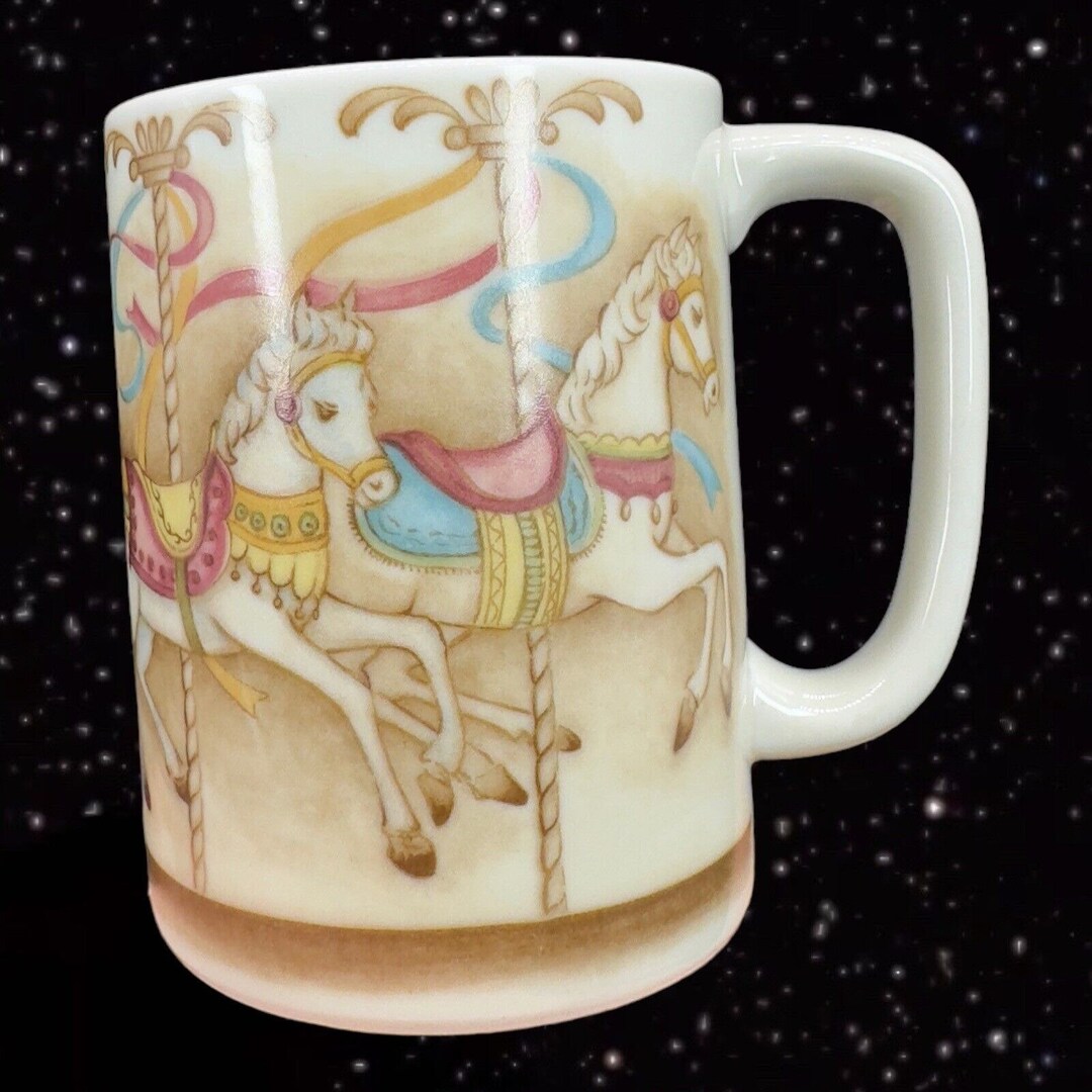 Vintage Otagiri Carousel Horse Horses Coffee Mug Tea Cup Merry Go Round ...