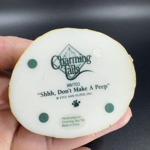 Charming Tails Fitz and Floyd Figurine Resin Whimsical Shhh Don’t Make ...