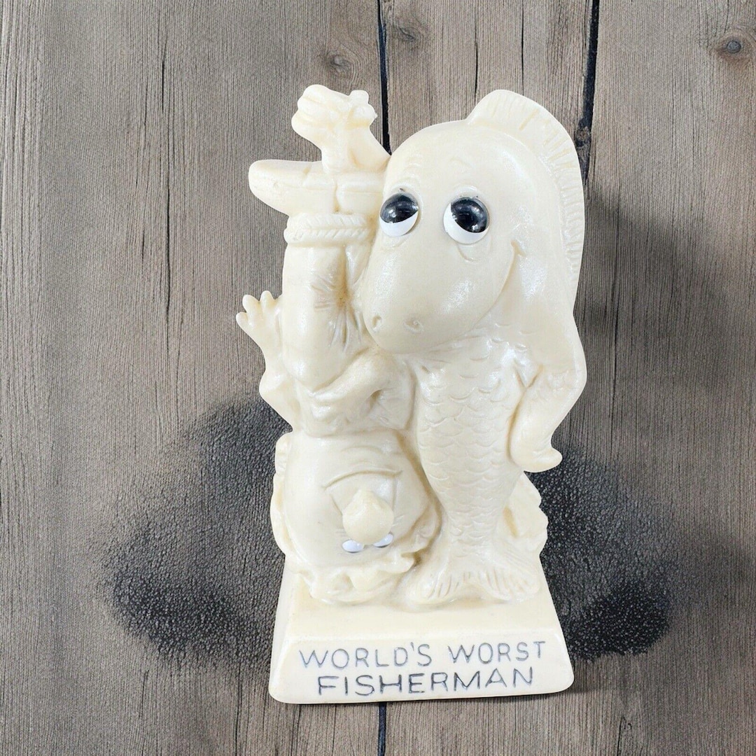 Vintage 1972 Worlds Worst Fisherman Figurine Made in USA W&R Berries CO ...