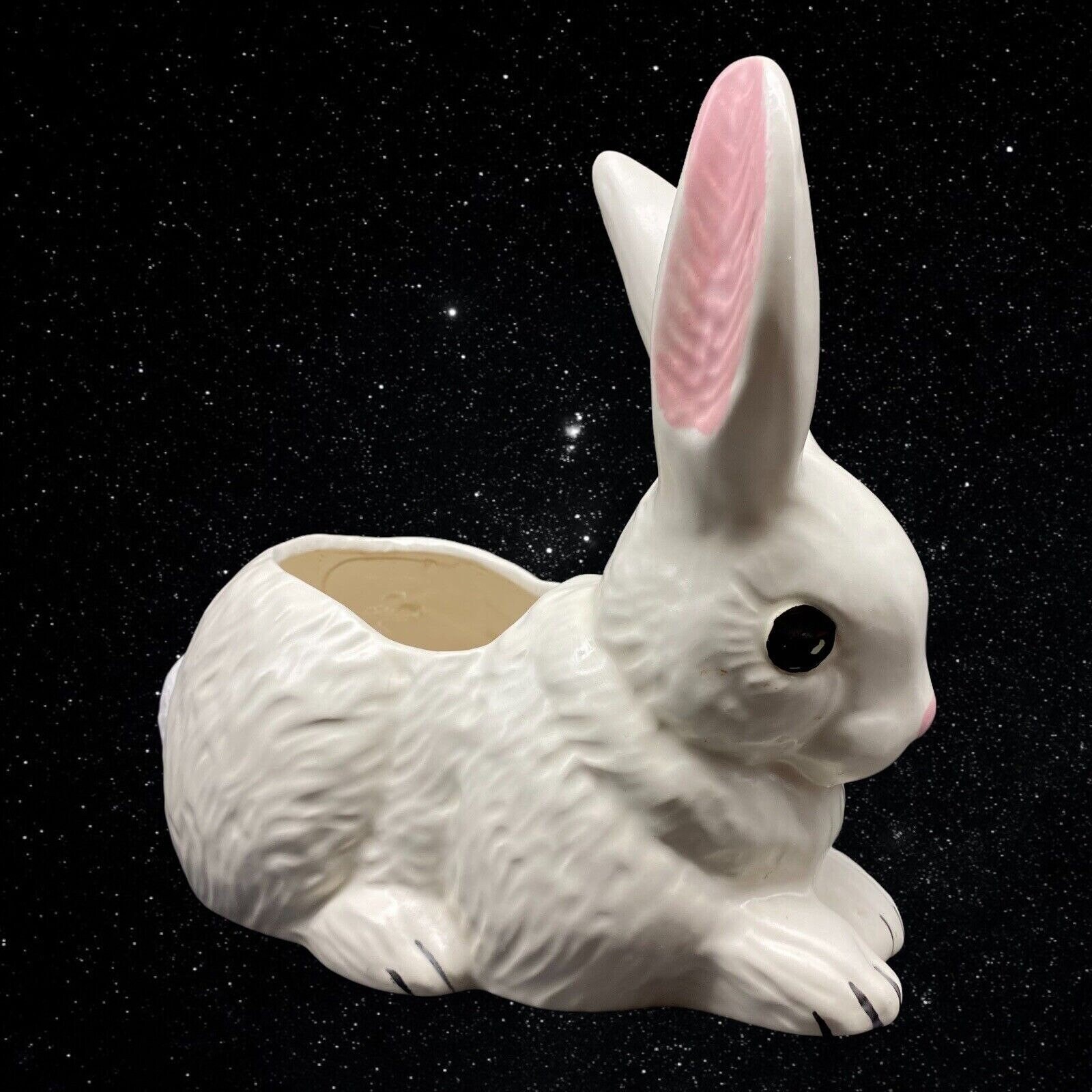 Vintage Ceramic Art Pottery White Bunny Rabbit Planter Vase - Etsy