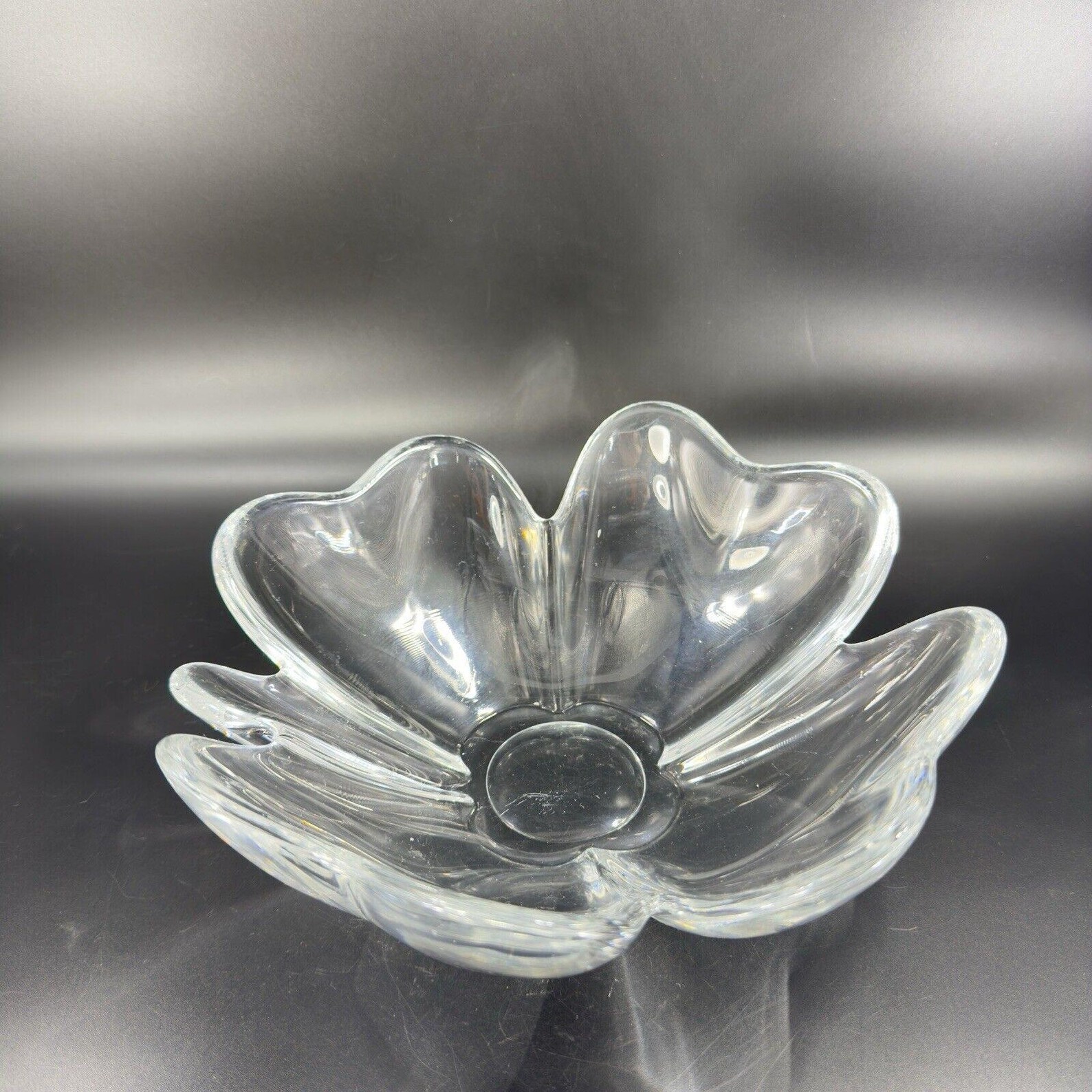 Mikasa Clear Heavy Glass Crystal Shamrock 4 Leaf Clover Bowl Dish ...