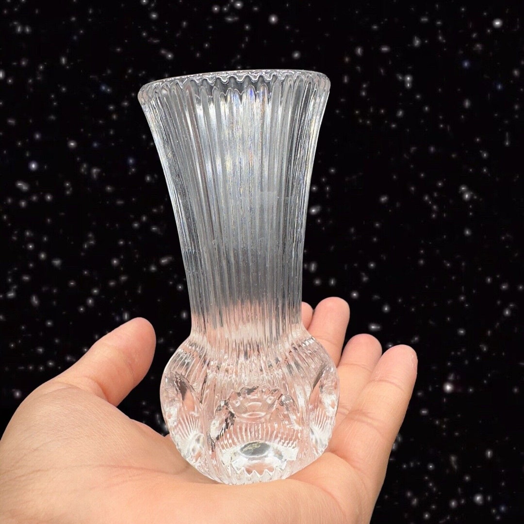 Vintage Fostoria Melissa Bud Vase Concave Thumb Print Lead Crystal ...