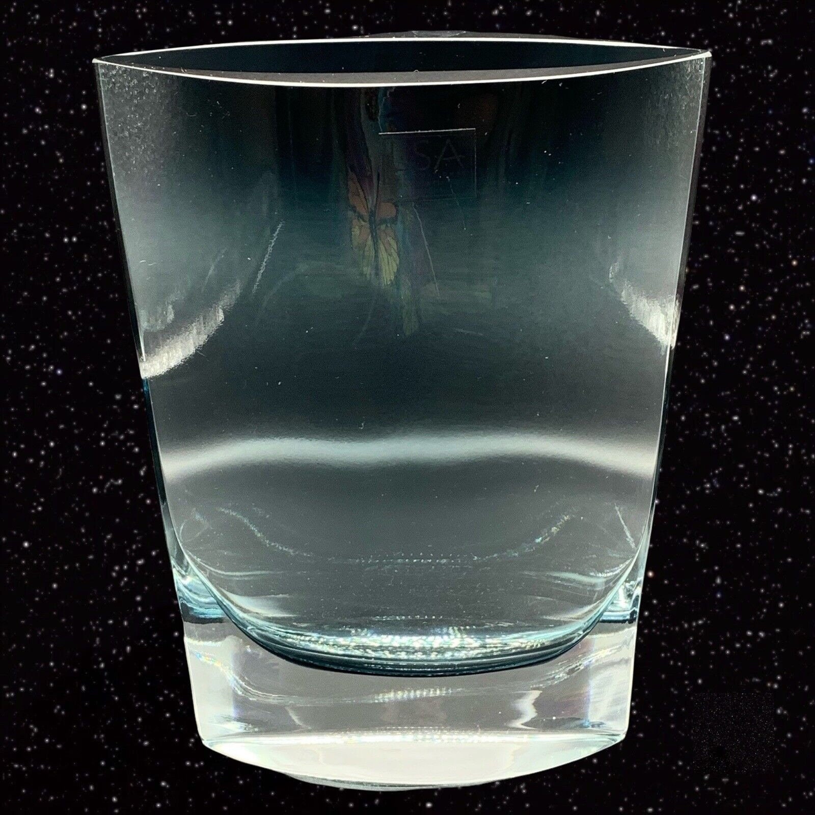 LSA Blue Ombre Glass Vase Triangle Hand Crafted Mouthblown in - Etsy