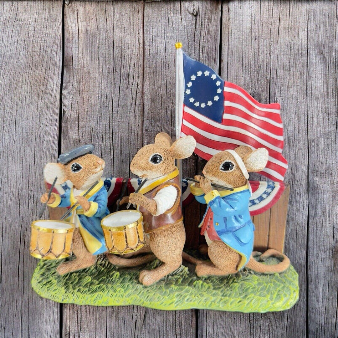 Hobby Lobby July 4th 2015 Resin Figurine New With Sticker Mice Mouse ...
