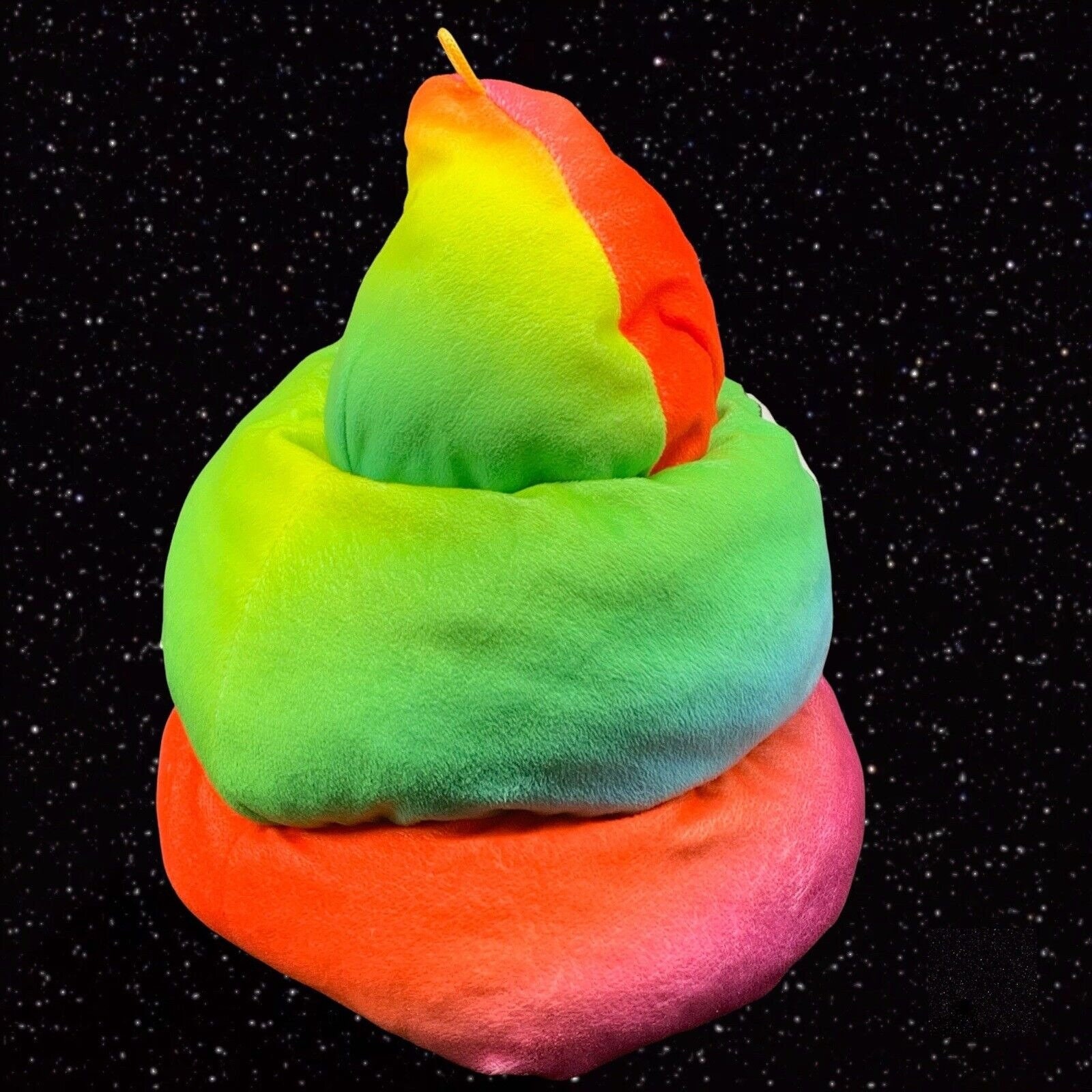 Six Flags Rainbow Poop Emoji Hat Plush Large Smiling 10”W 11”T - Etsy