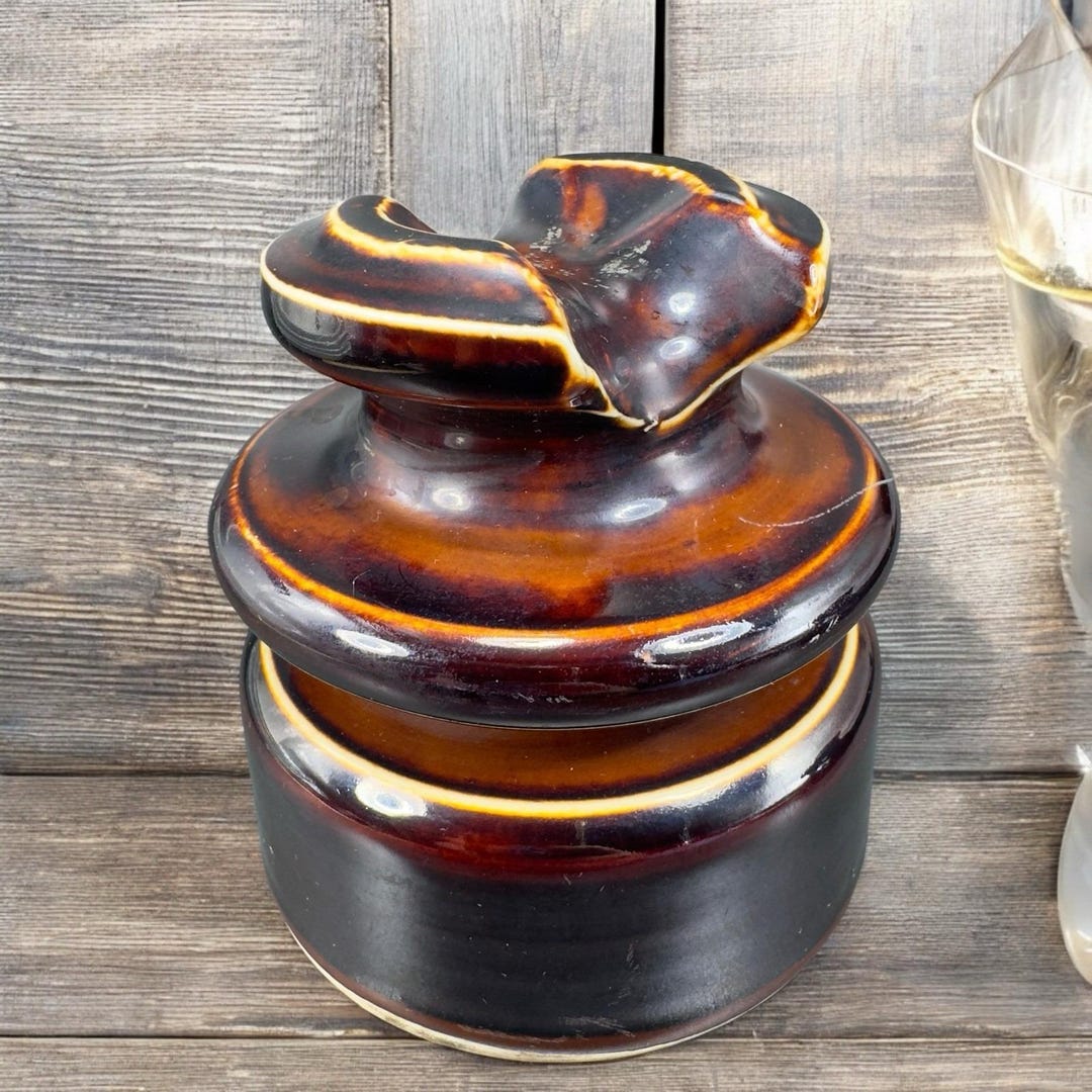 Vintage Locke 1977 Porcelain Brown Ceramic Insulator Large Heavy ...