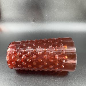 Vintage Ruby Red Bubble Glass Hobnail Flashed Color Drinking Tumbler ...