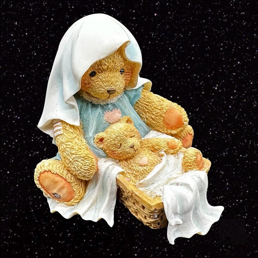 Cherished Teddies Nativity Maria & Baby Retired Christmas Figurine 3”T ...