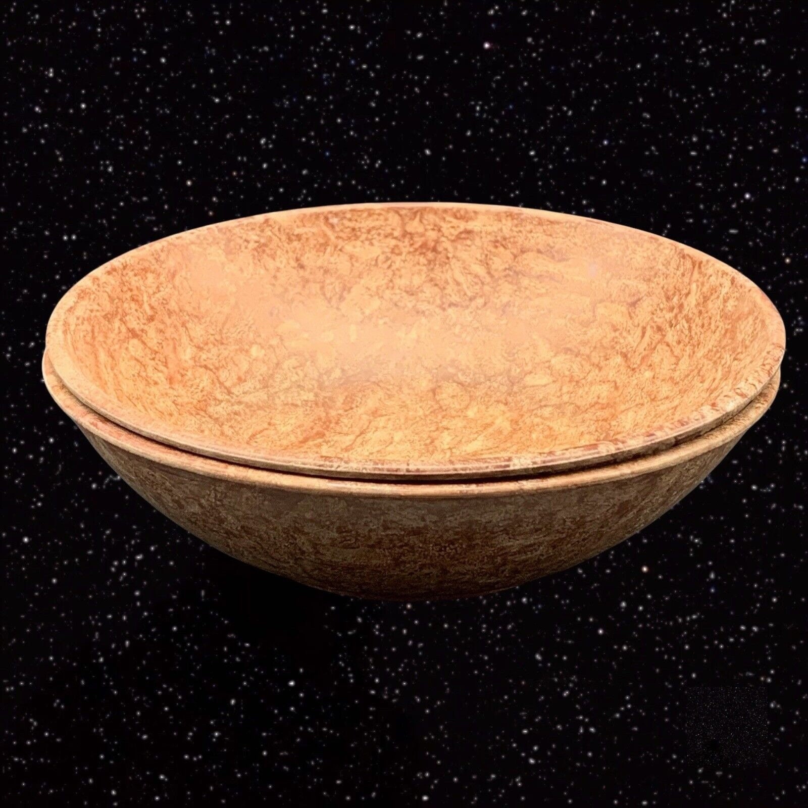 Set of 2 KYS-ITE Melmac Burl Wood Grain Dessert Bowls Made in USA 1.5”T ...