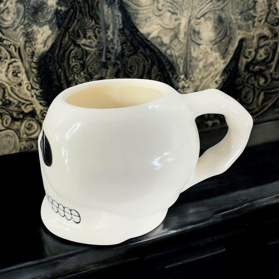 Crofton Stoneware Ceramic Skull Skeleton Coffee Mug Cup Halloween ...