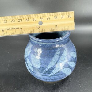 Vintage 1987 Hand Made Pottery Vase Vessel Artist Signed Troyer Blue ...
